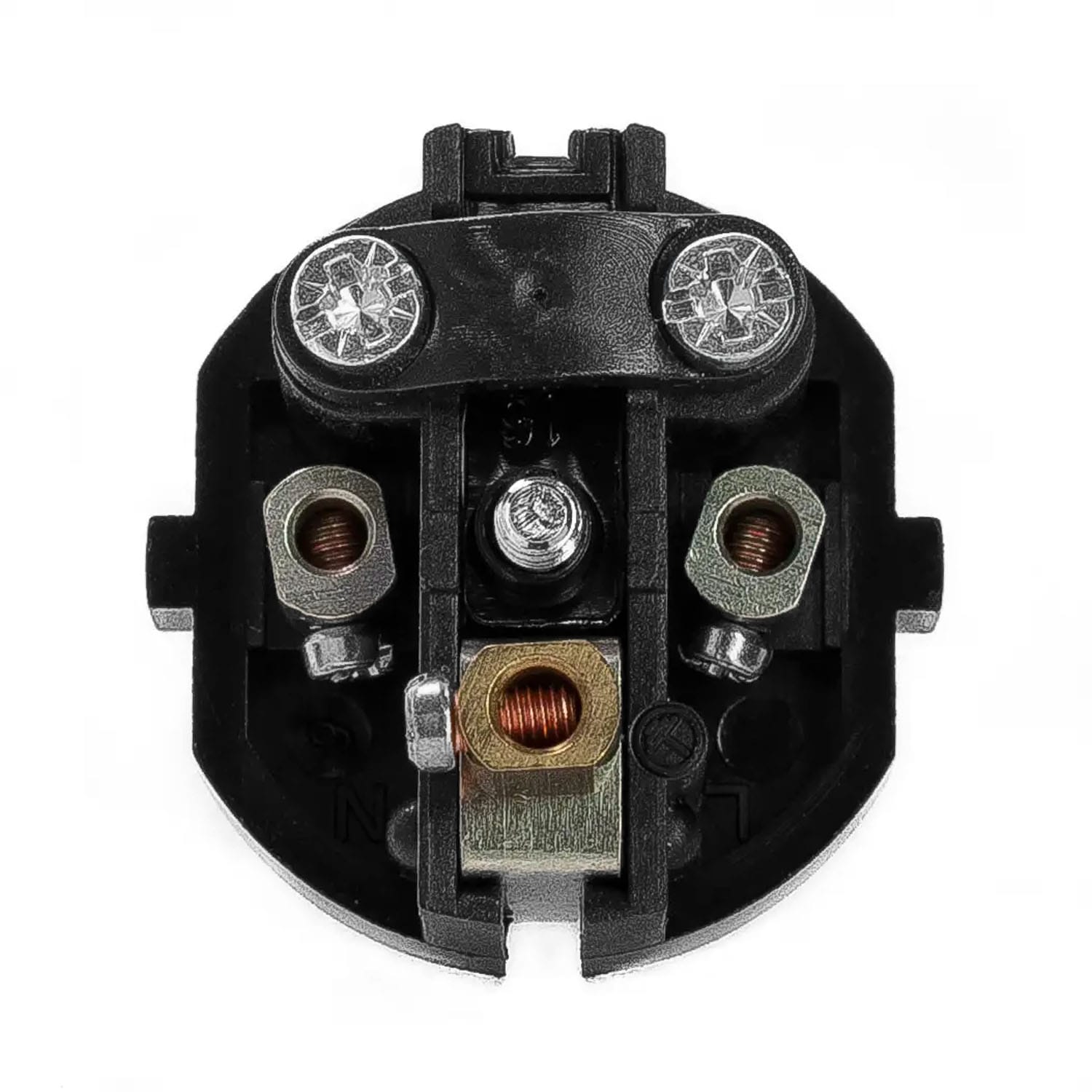 Schuko-Stecker aus Duroplast (Bakelit-Optik), VDE, Winkelstecker