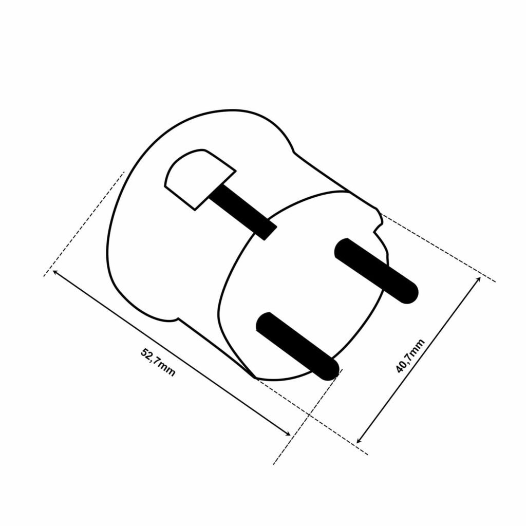 Schuko-Stecker aus Duroplast (Bakelit-Optik), VDE, Winkelstecker