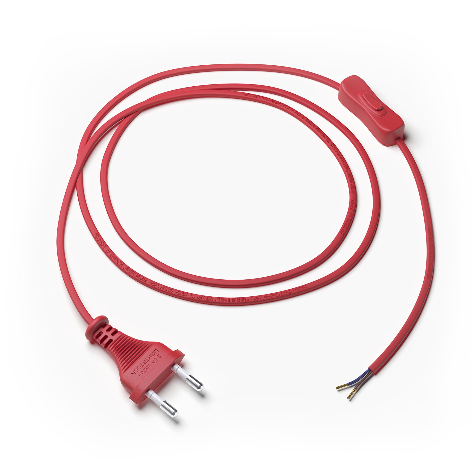 Lightstock RED Line 150cm Flachkabel-Zuleitung, 2x0,5mm²